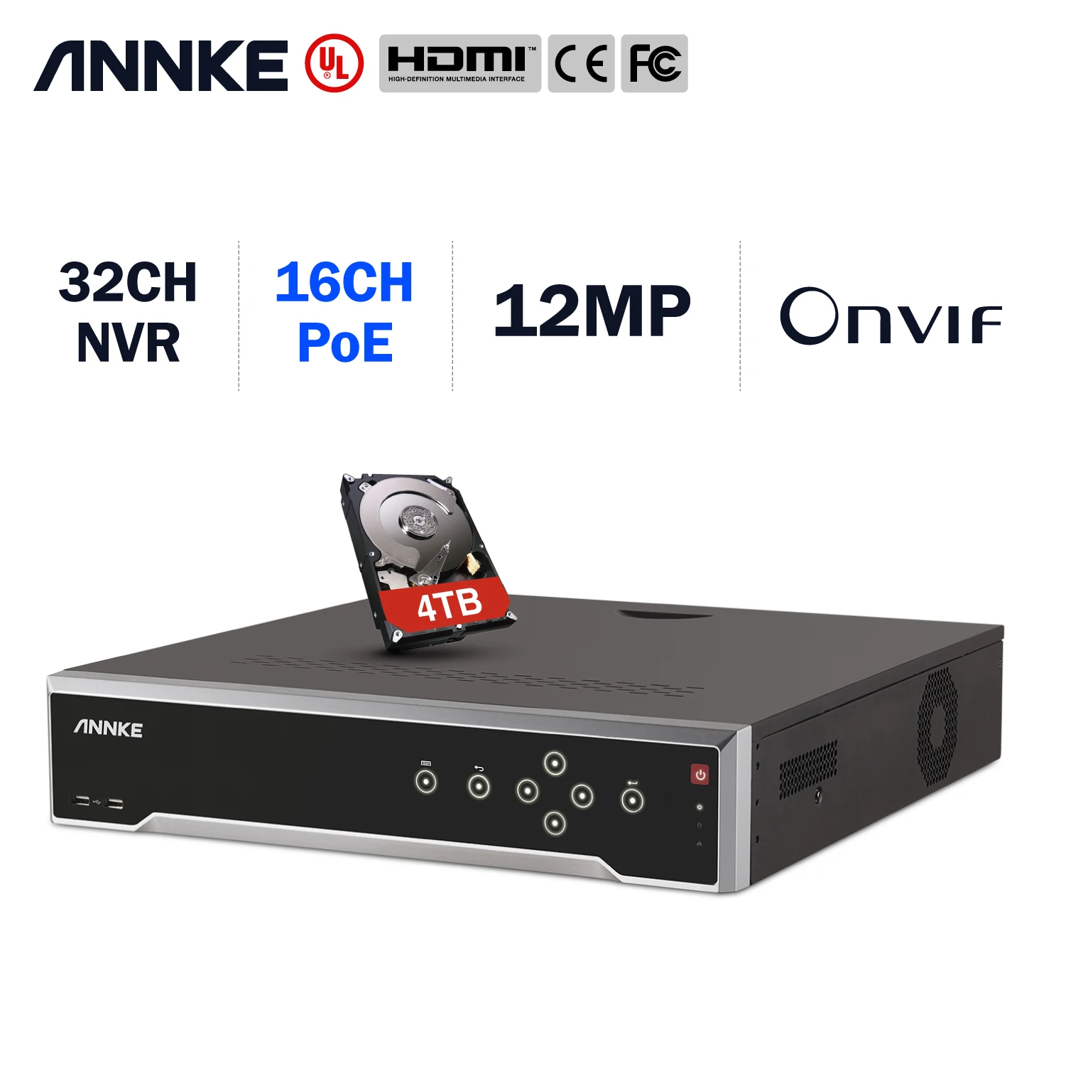 ANNKE 32CH 12MP POE NVR 6K Network Video Recorder NVR For POE IP Camera ...