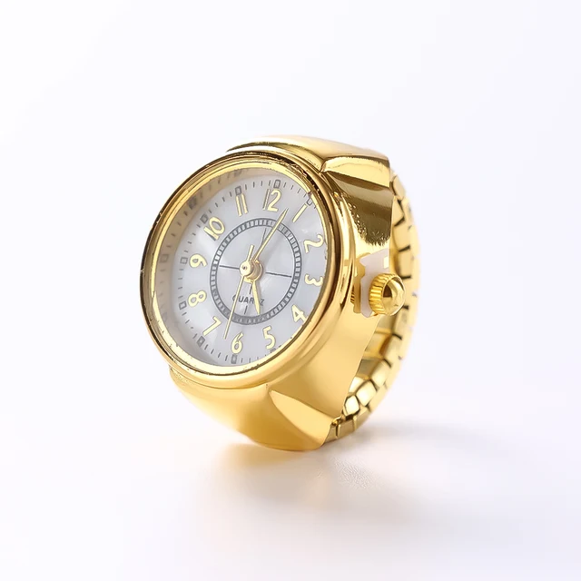 Anillo de reloj de dedo de cuarzo para hombres y mujeres, anillos de ...