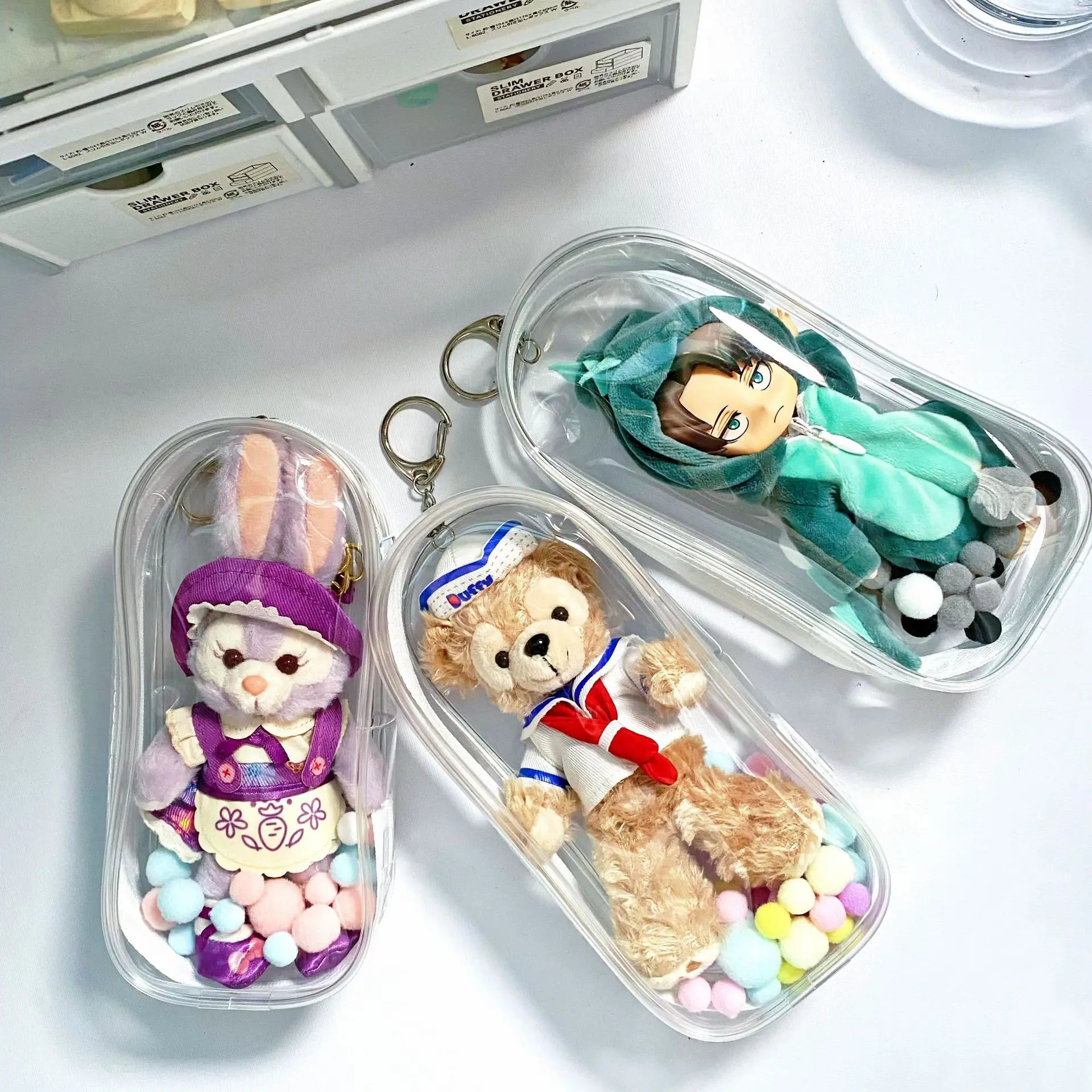 Transparent Plush Doll Toy Box Organizer PVC Display Protect Case Dust ...