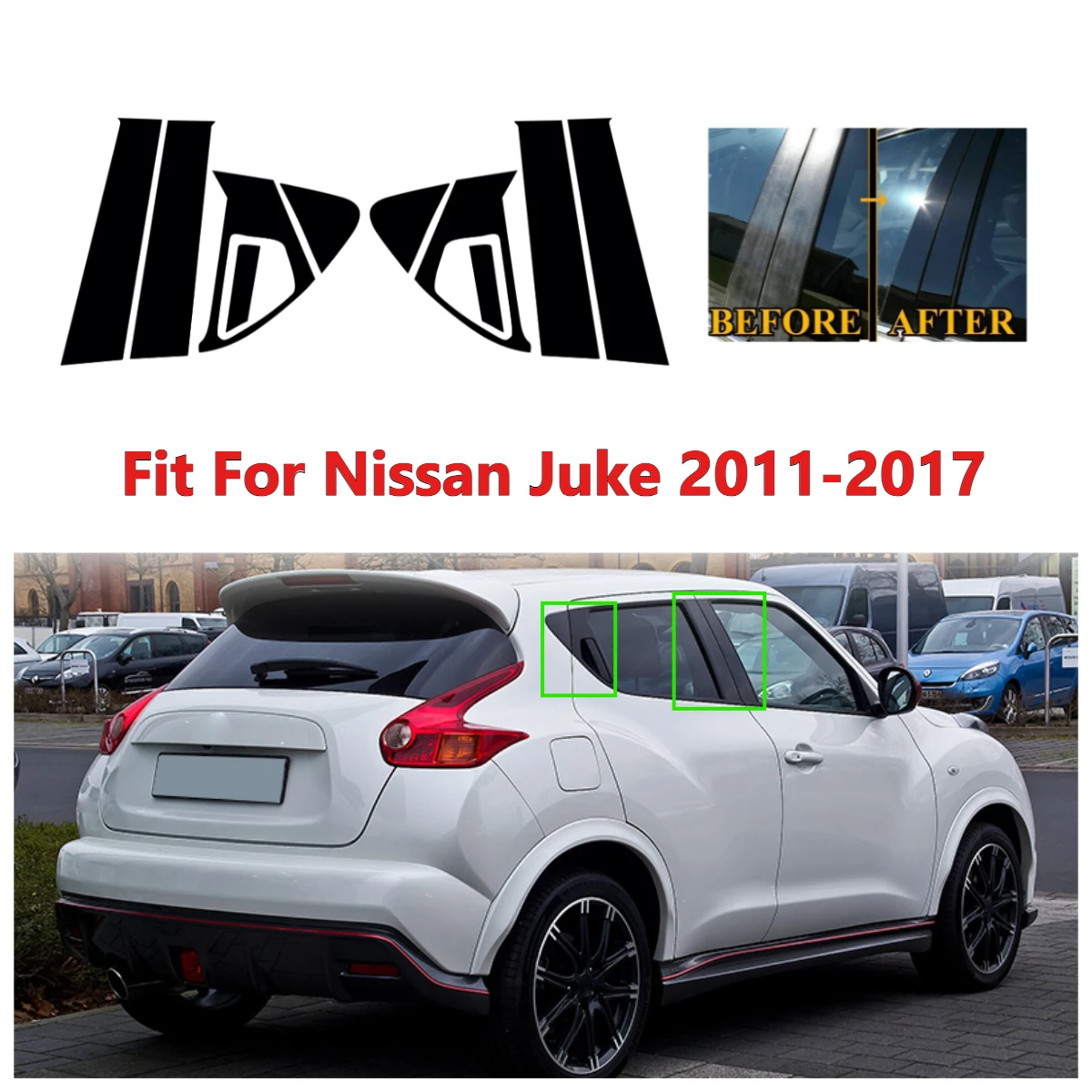 10Pcs Car Window Door Pillar Posts Trim B C Column Cover Stickers Decal ...
