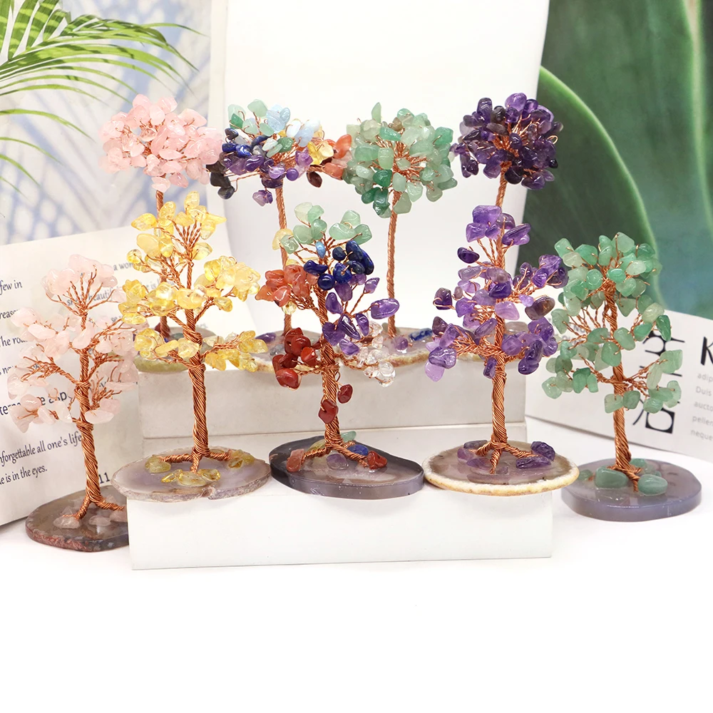 Amethyst Healing Crystals Stones Money Tree Wire Wrapped on Natural ...