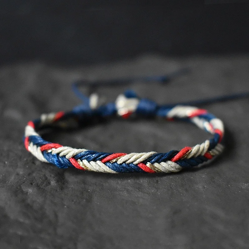 Handmade High Quality Waterproof Wax Thread Lucky Rope Bracelet ...