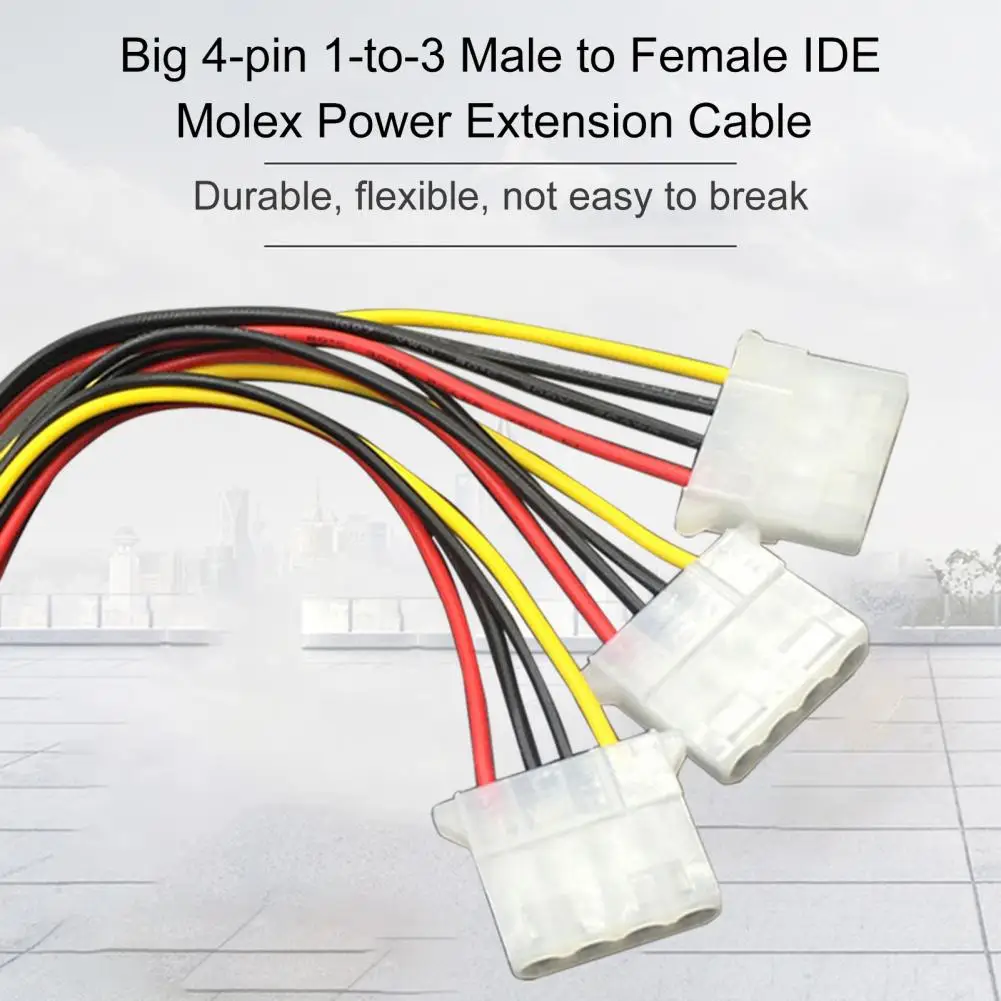 20cm-Big-4-pin-1-to-3-Male-to-Female-Cable-IDE-Molex-Power-Extension ...