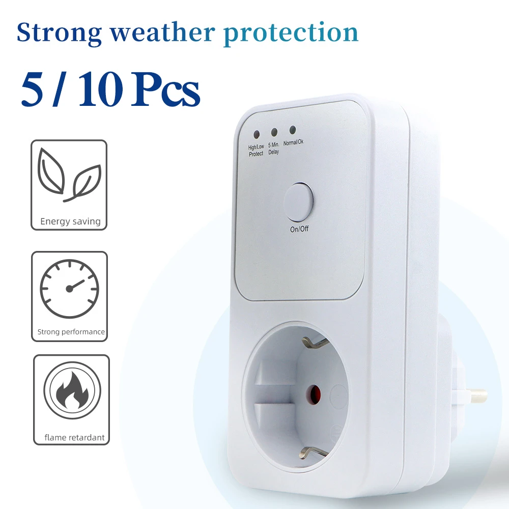 Surge Protector Voltage Relay Socket 220v Electrical Stabilizer Eu Fr ...