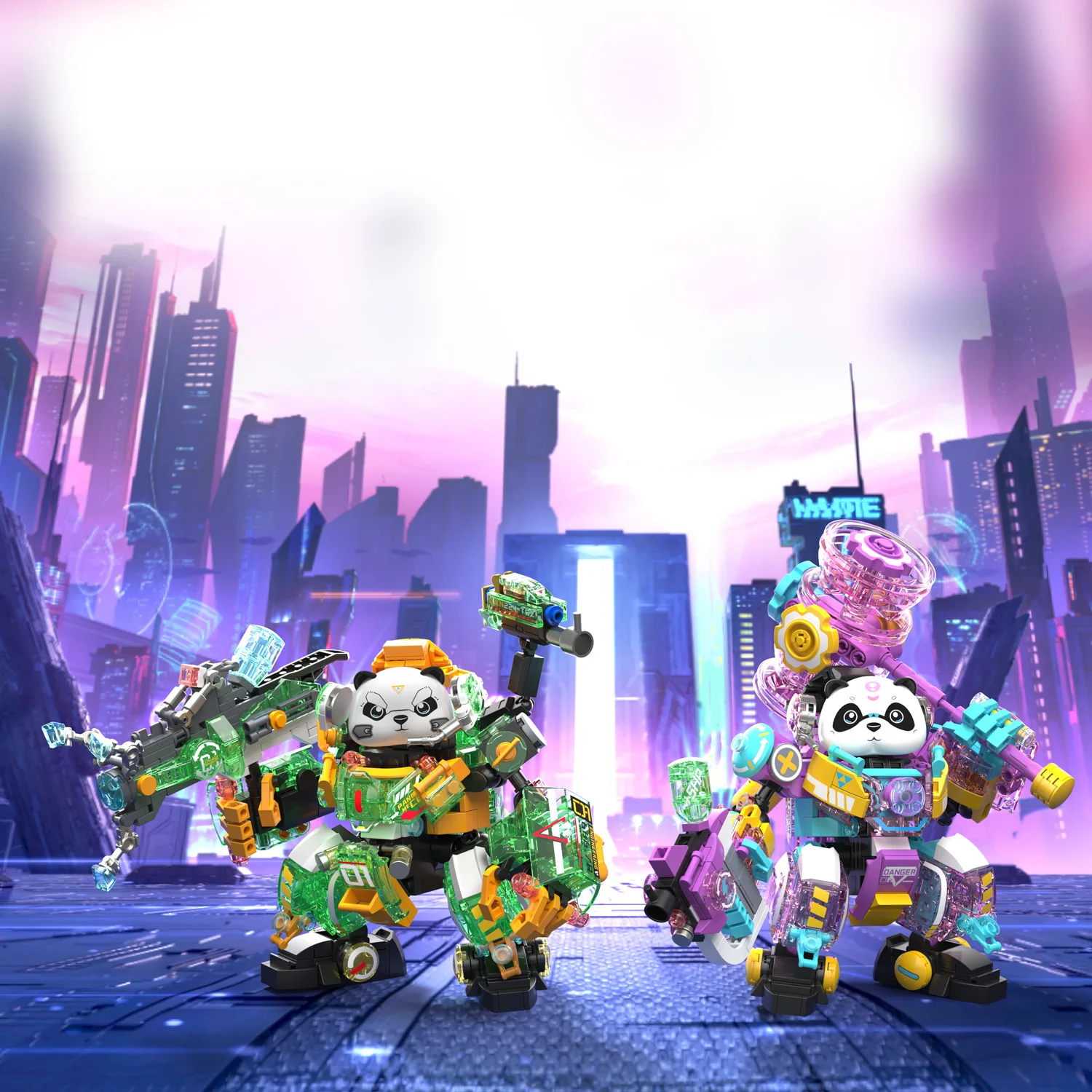 Night-Glow-Mech-Panda-Building-Block-model-Puzzle-Science-and-Education ...