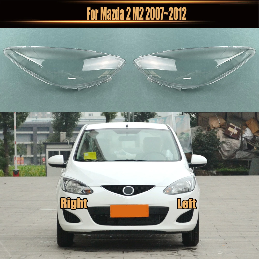 For-Mazda-2-M2-2007-2012-Car-Front-Headlight-Cover-Headlamp-Lampshade ...