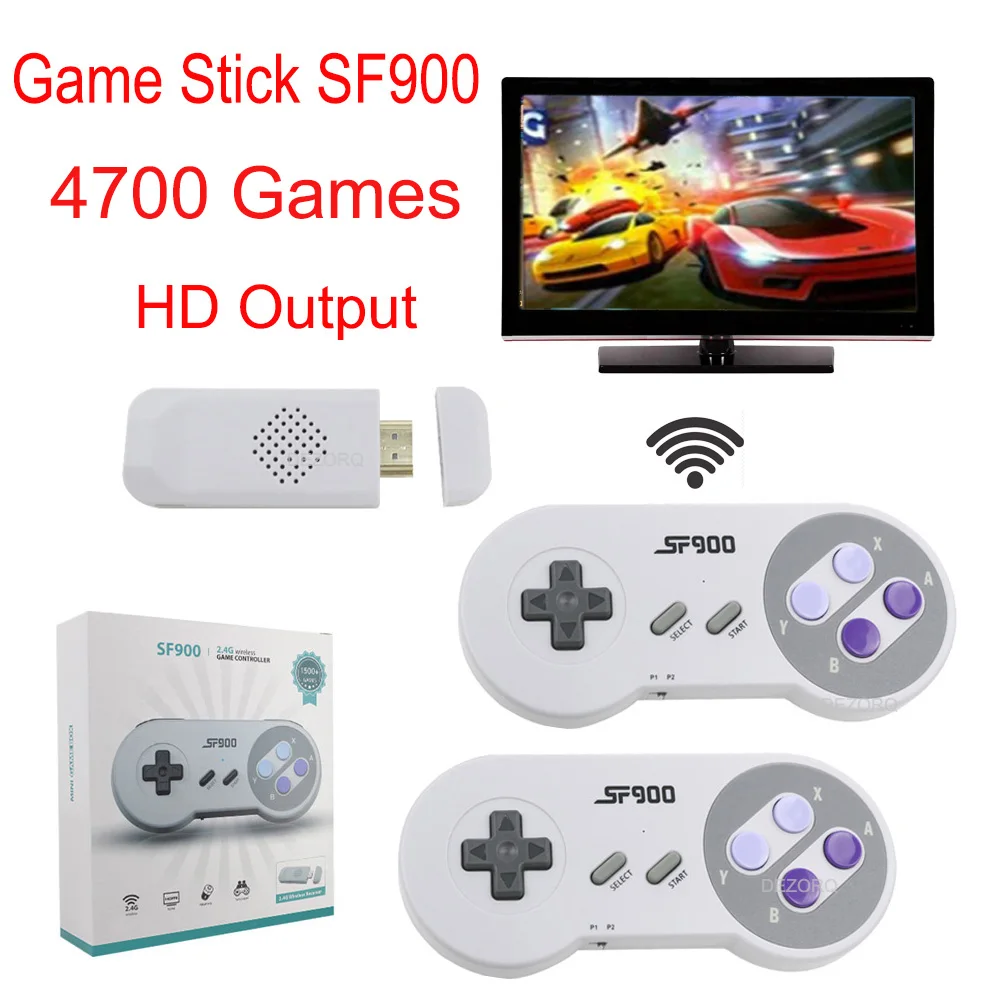 SF900 Consola for Super Nintendo 16 Bit Game Stick 4700 Retro Games HD Video Game Consoles for NES SNES Wireless Controller AliExpress