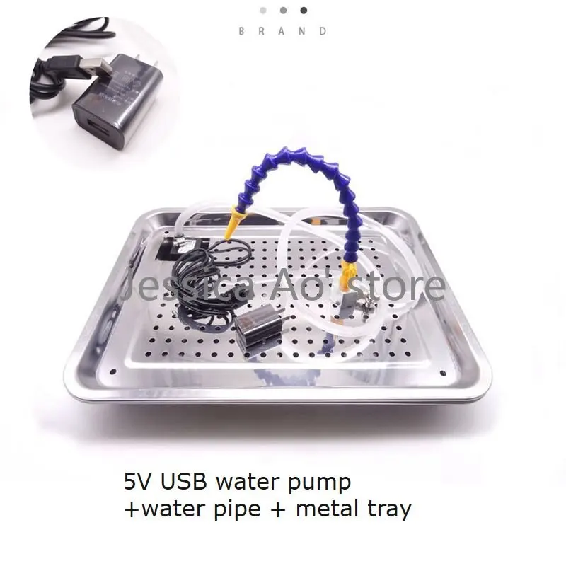 5V-USB-Water-Circulating-Pump-Drip-Cooling-Device-with-Metal-Tray-Jade ...