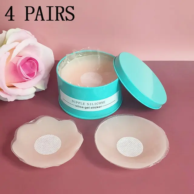 Women Silicone Nipple Stickers 4Pair Anti Bump Chest Pad Lift Nipple ...