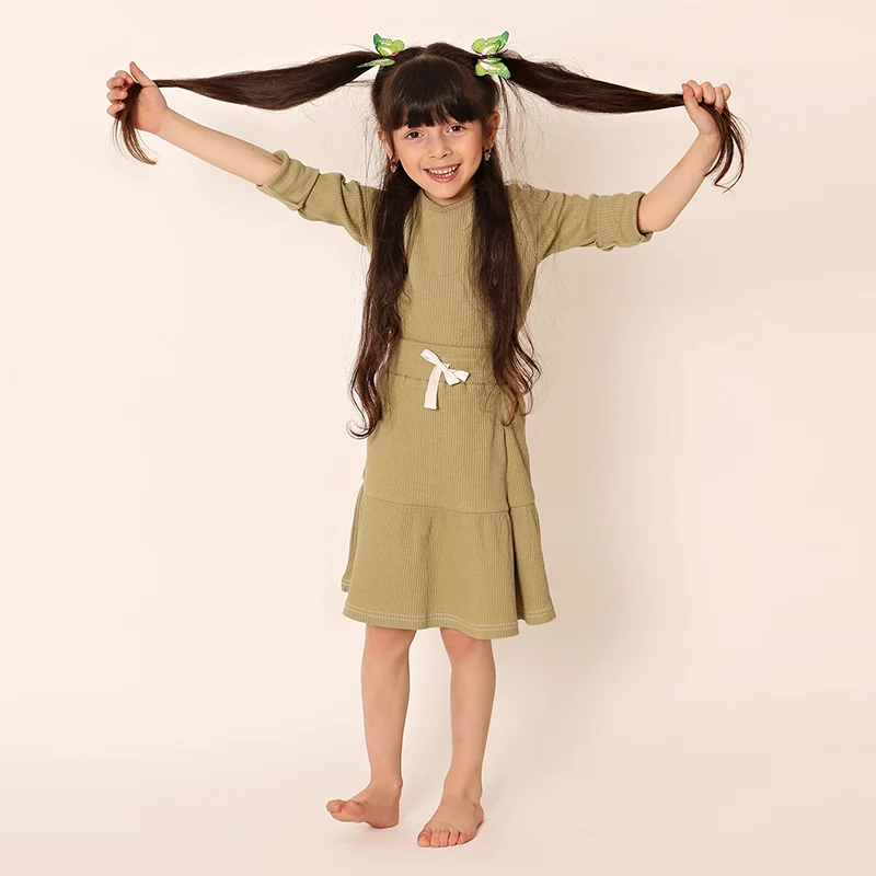 AA-Girl-pleated-skirt-elegant-ribbed-family-set-children-clothes-sage ...