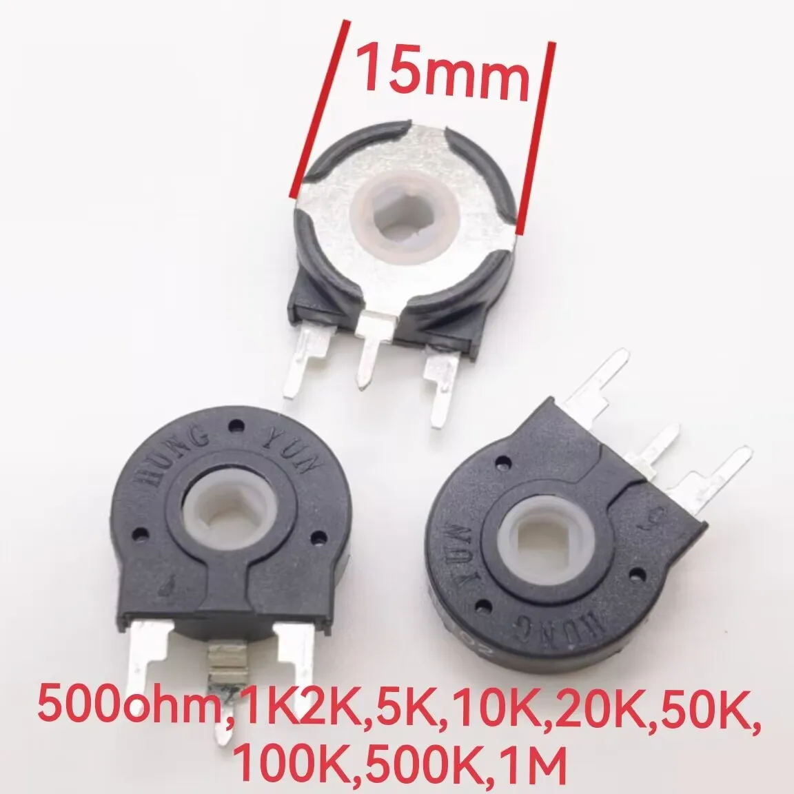 5PCS-potentiometer-PT15-500ohm-1K-2K-5K-10K-20K-50K-100K-500K-1M-oval ...