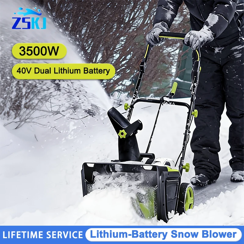 3500W 40V Brushless Electric Snow Plow Thrower Cordless Snow Sweeper ...