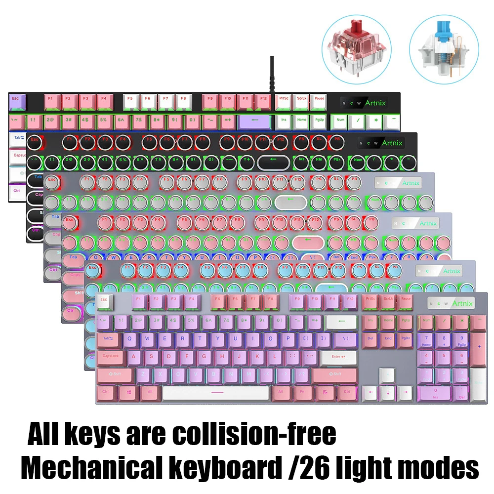 GK104-Key-Metal-Punk-Game-Green-Axis-Red-Axis-Color-Mixed-Light-Full ...
