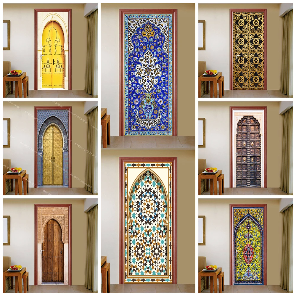 Persian-Islamic-Symmetric-Pattern-Arabesque-Door-Stickers-Waterproof ...