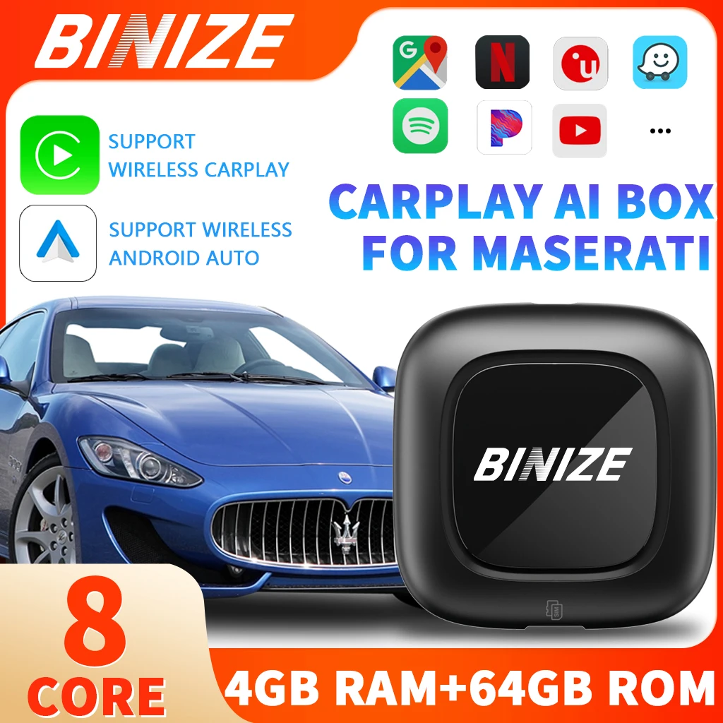 Binize Android 10 Carplay Ai Box Wireless Carplay Android Auto Mini Box ...