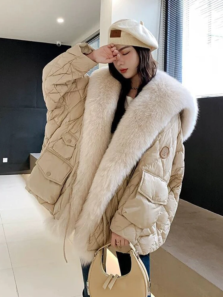 2022 Winter Women Faux Rabbit Fur Cotton Coat Female Thick Hooded ...