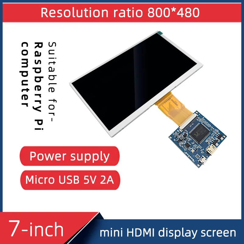 7-inch 800*480 USB 5V2A Power mini HDMI computer Display screen ...