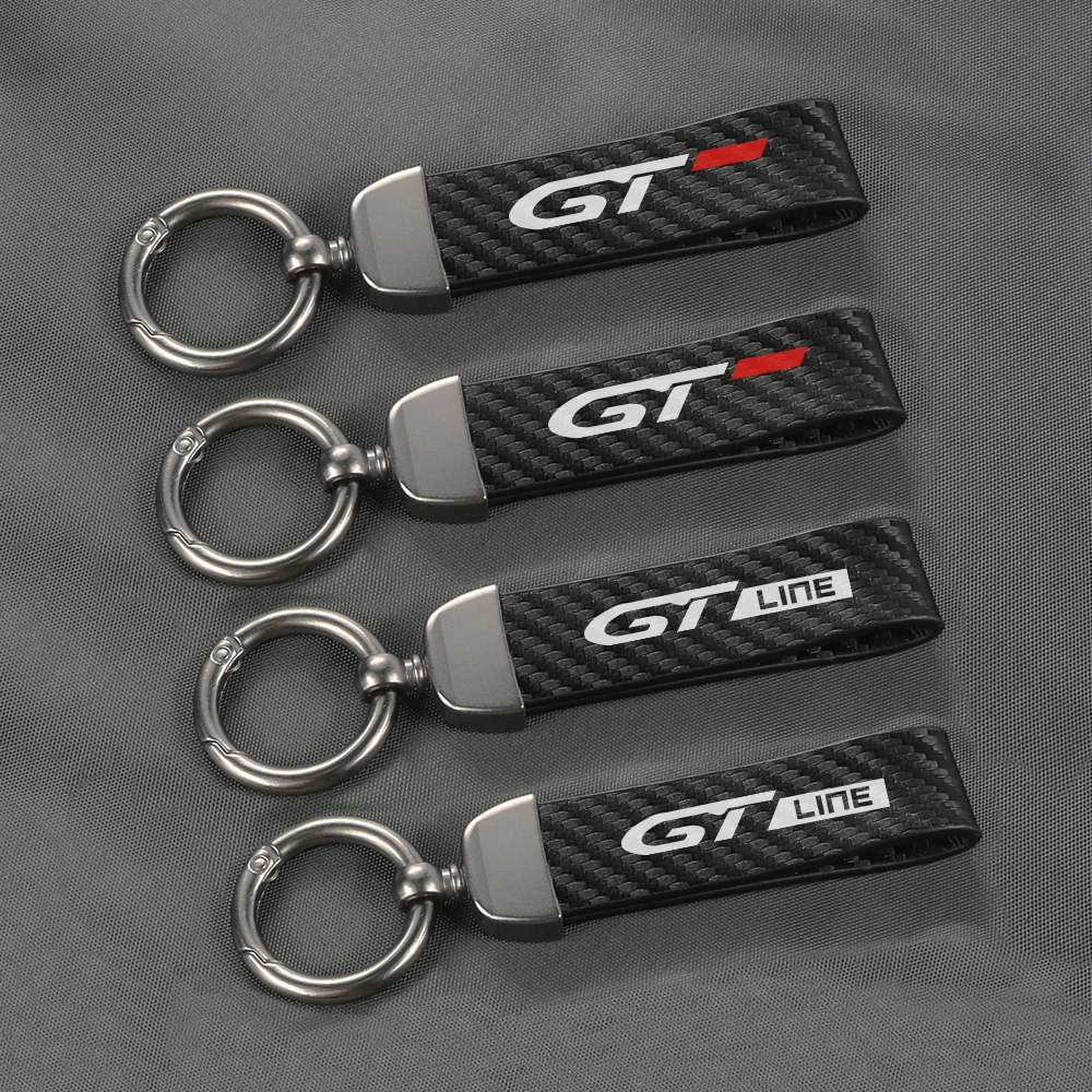 Car Lanyard Keychain Keyring Auto Accessories For Peugeot GT GTline ...