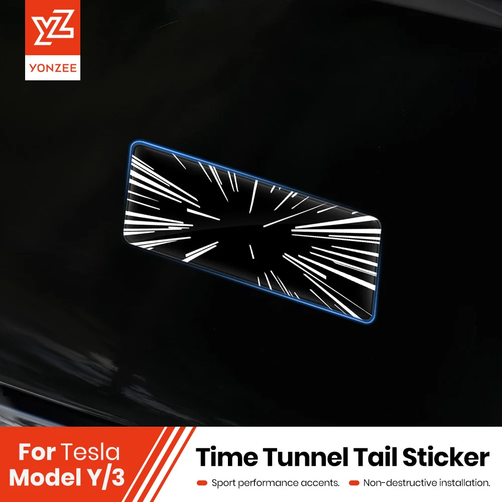 For-Tesla-Model-3-Y-Tail-Marker-Sticker-Time-Tunnel-Pattern-Eco ...