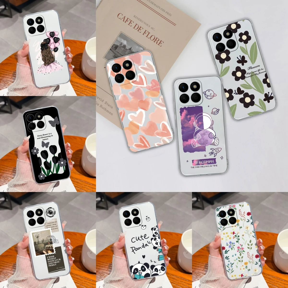 Cases-For-Honor-X8b-Beautiful-Flower-New-Design-Style-Cover-Transparent ...