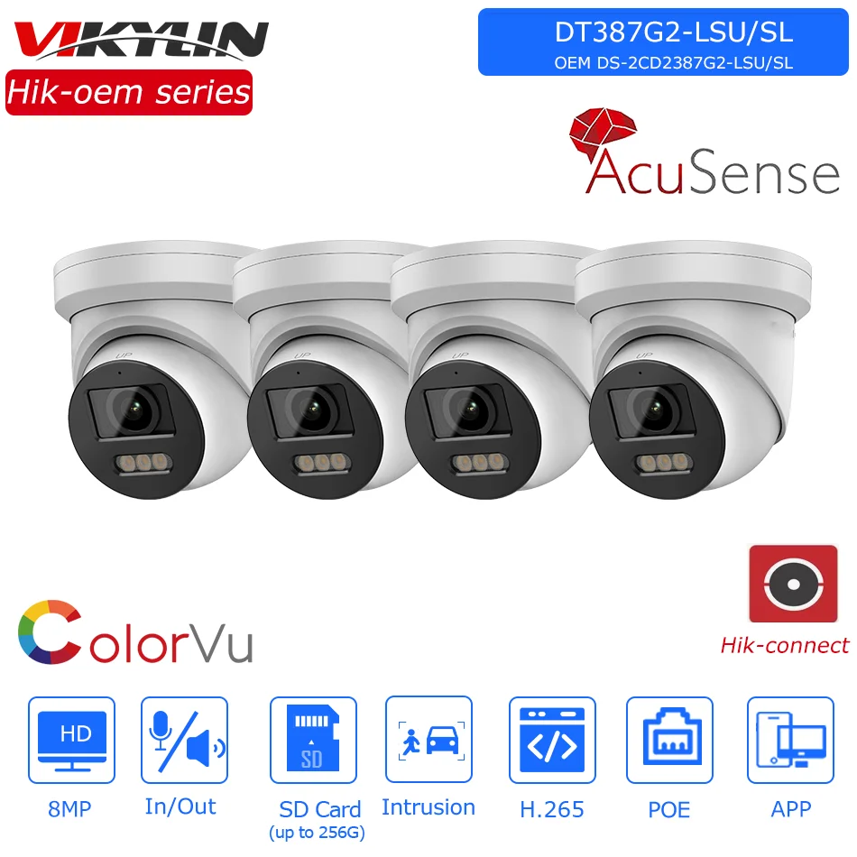 4PCS-Hik-OEM-8MP-ColorVu-Acusense-IP-Camera-DS-2CD2387G2-LSU-SL-Light ...