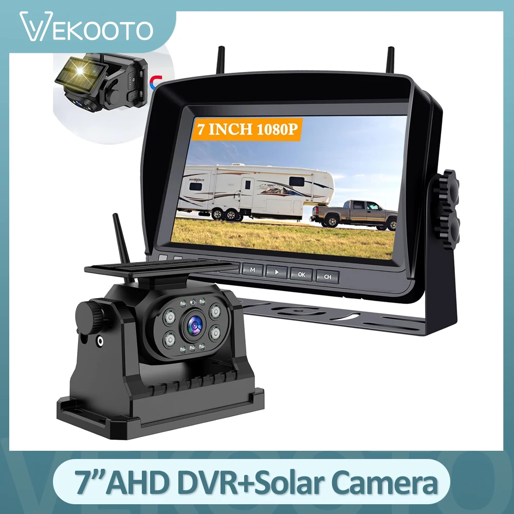 Wireless Magnetic HD Solar Backup Camera 9600mAh Battery Powered ...