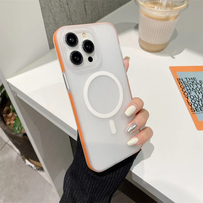 Luxury-Wireless-Charging-Phone-Case-for-Magsafe-Magnetic-Matte-Clear ...