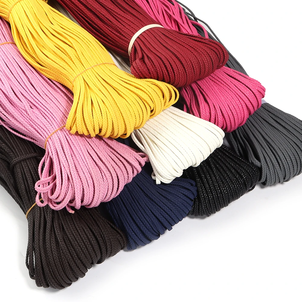 5Yards-Lot-5mm-Braided-PU-Leather-Cords-Five-Strands-Flat-Rope-For ...