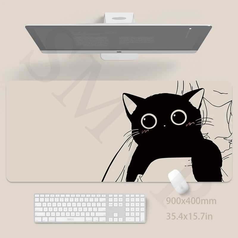 Cat-Large-Mouse-Mat-Cute-Mousepad-Big-Kawaii-Desk-Mat-40x90cm-Rubber ...