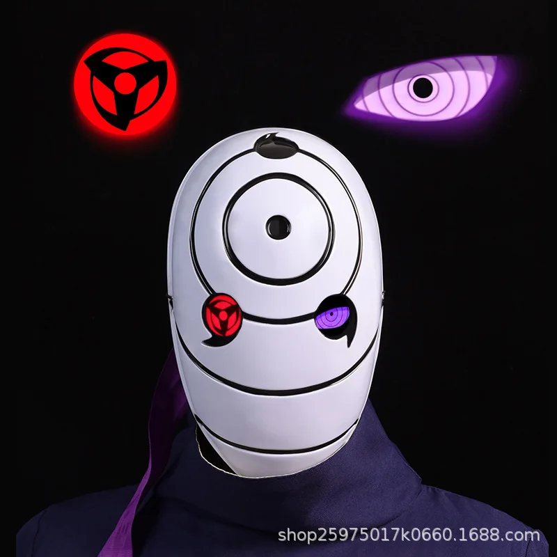 Naruto Anime Helmet mask eyes shining Cosplay Uchiha Obito Shine Mask ...