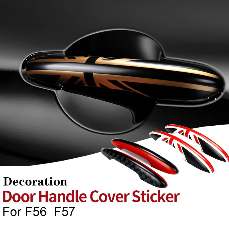 2PCS-In-Set-Gloss-Black-Door-Handle-Cover-Sticker-Trim-For-MINI-Cooper ...