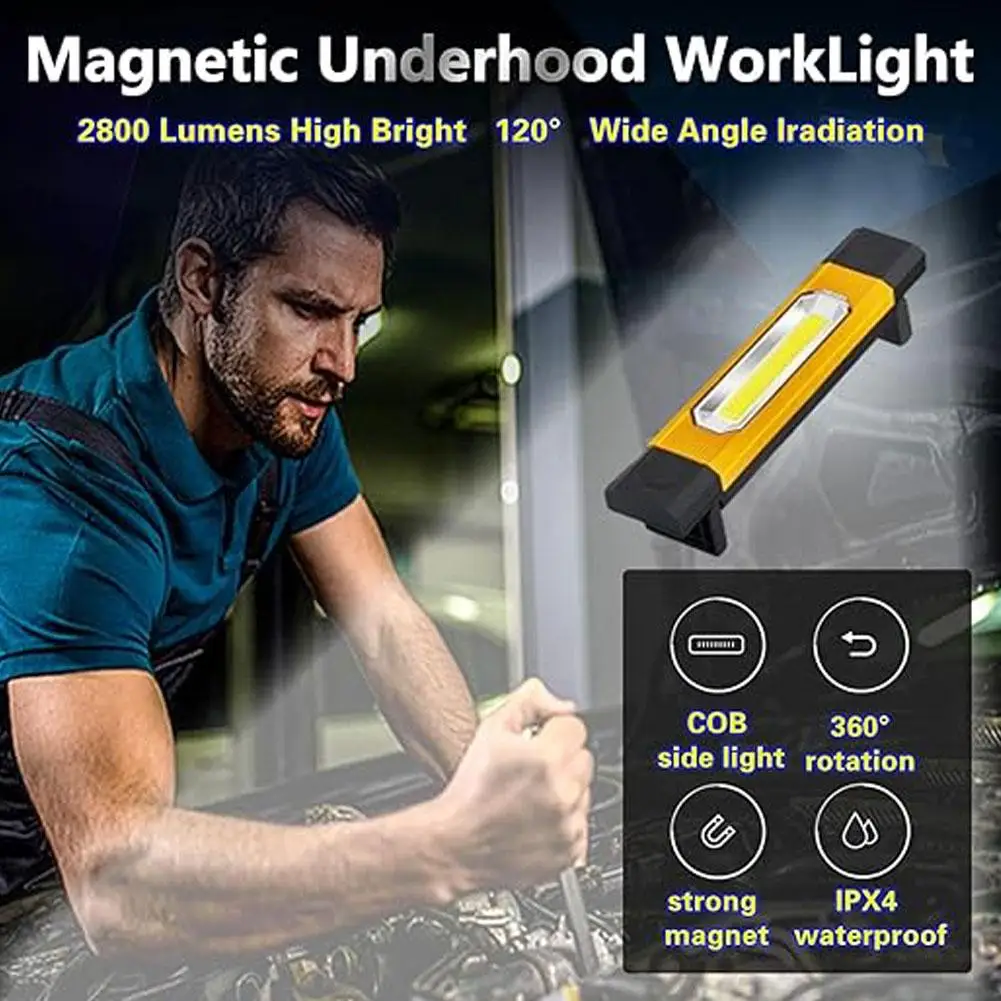 Rechargeable-Powerful-COB-LED-Work-Light-Car-Garage-Lamp-Magnetic-USB ...