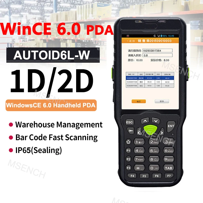 A6L W windows ce6.0 os android pda coletor de dados 2d scanner de ...