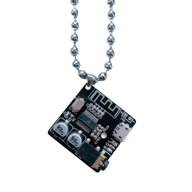 Electronic Chip Pendant Necklace Exaggerate Hip Hop Cyberpunk Necklace ...