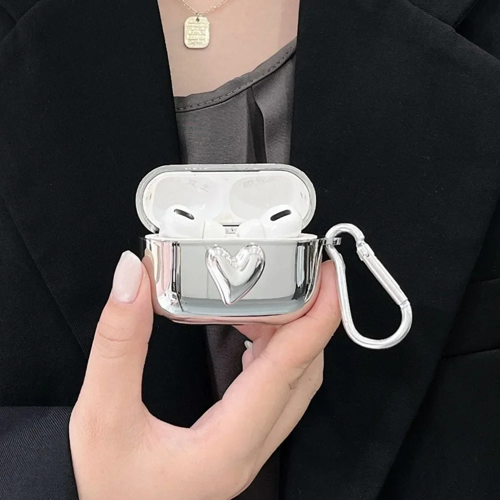 Caja-de-auriculares-plateada-galvanizada-de-lujo-para-Apple-Airpods ...