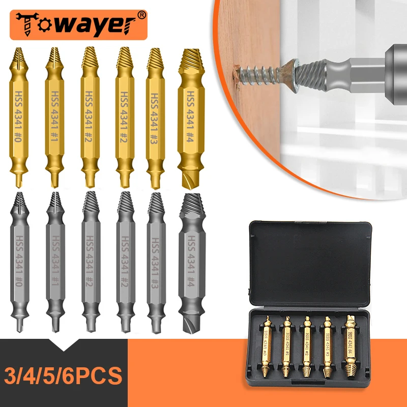 3-4-5-6Pc-Damaged-Screw-Extractor-Drill-Bit-Set-Stripped-Double-Ended ...
