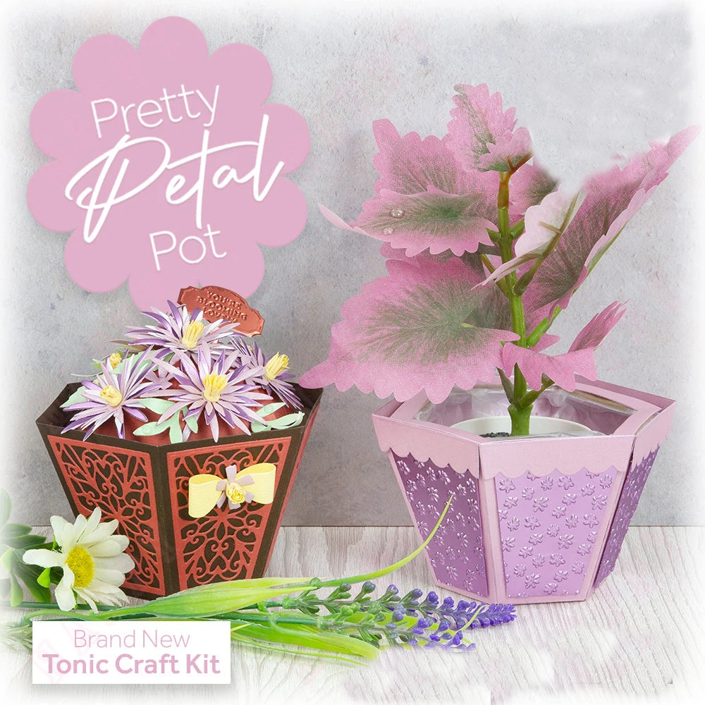 2024 New Pretty Petal Pot Die Metal Cutting Dies Gift Box for DIY ...