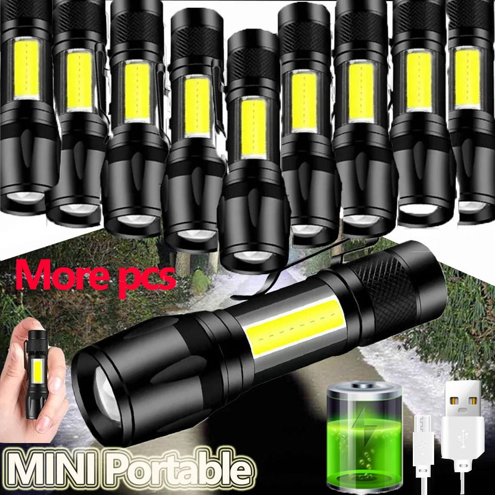 Torcia-a-LED-a-luce-forte-Mini-luce-laterale-portatile-ricaricabile-a ...