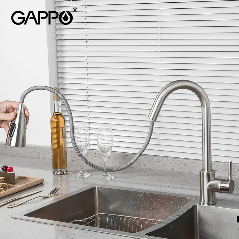 GAPPO-Brass-Kitchen-Faucets-Pull-Out-Sprayer-Sink-Faucet-for-Kitchen ...