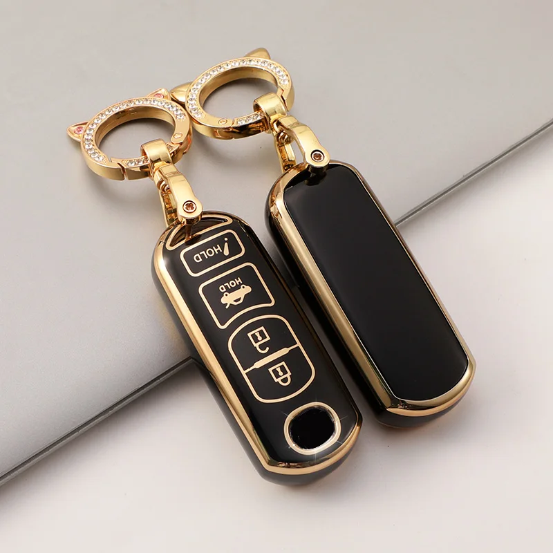 TPU-Leather-Car-Key-Case-Cover-Key-Holder-Shell-Accessories-For-Mazda-2 ...