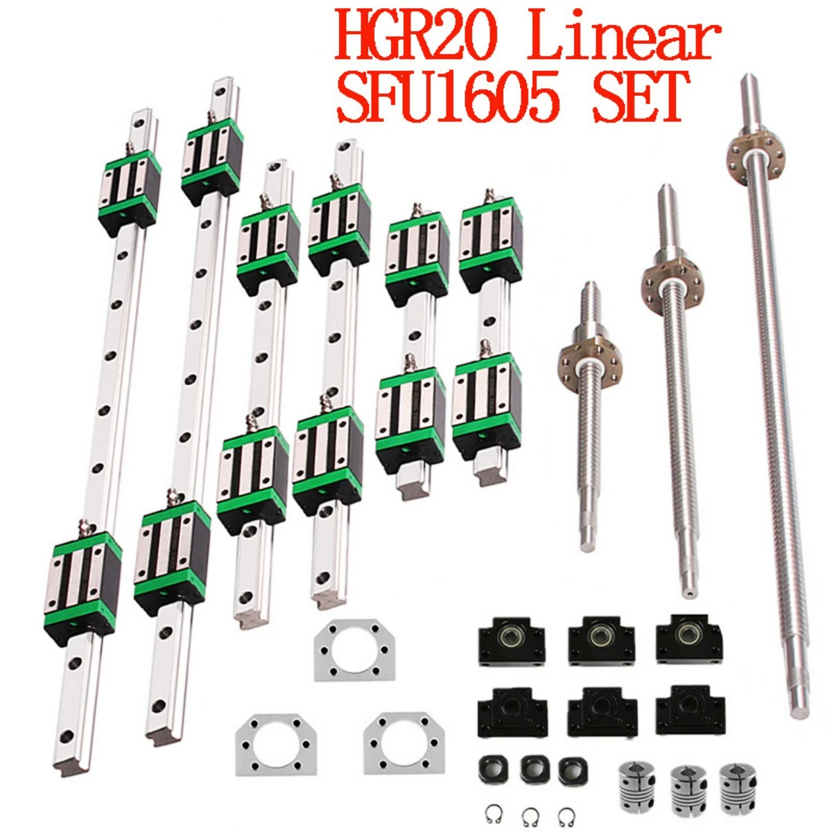 6pcs Square Linear Guide Set | Hgr20 Linear Sfu1605 Set | Linear Guide ...