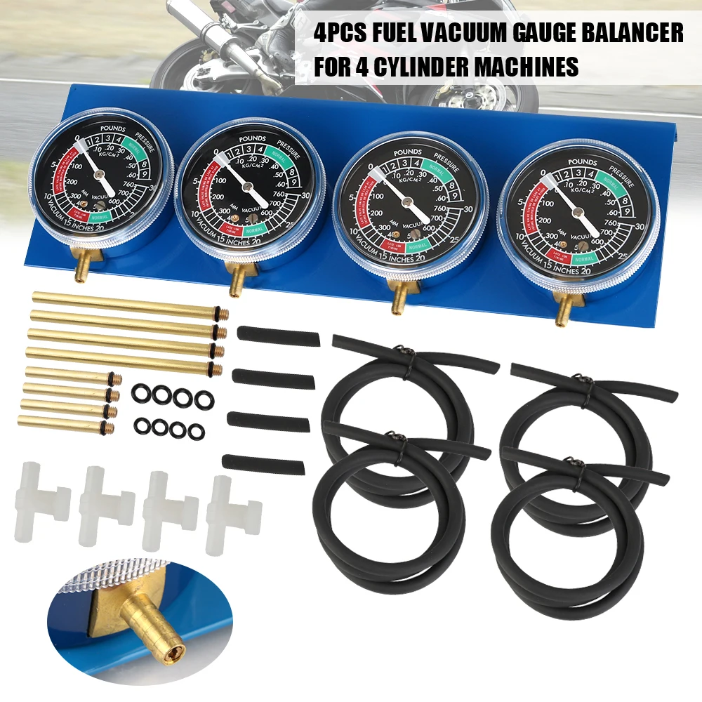 Motorcycle Fuel Carburetor Synchronizer Vacuum Balancer Gauge with Hose ...
