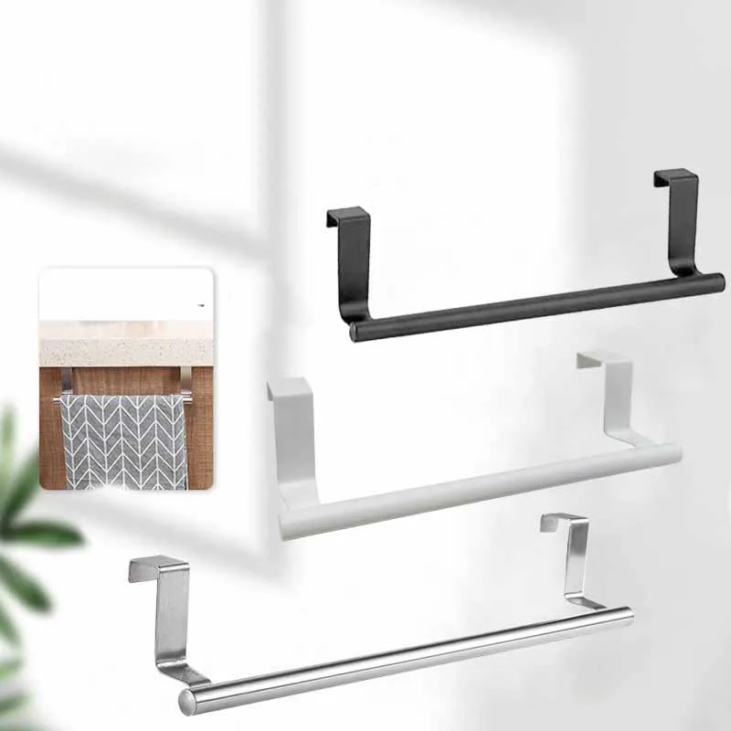 Towel Rack Over Door Towel Bar Hanging Holder Stainless Steel Bathroom ...