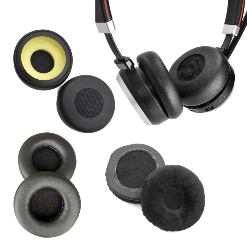 1Pair Leather Ear Pads Cushion Cover Earpads Replacement for Jabra ...