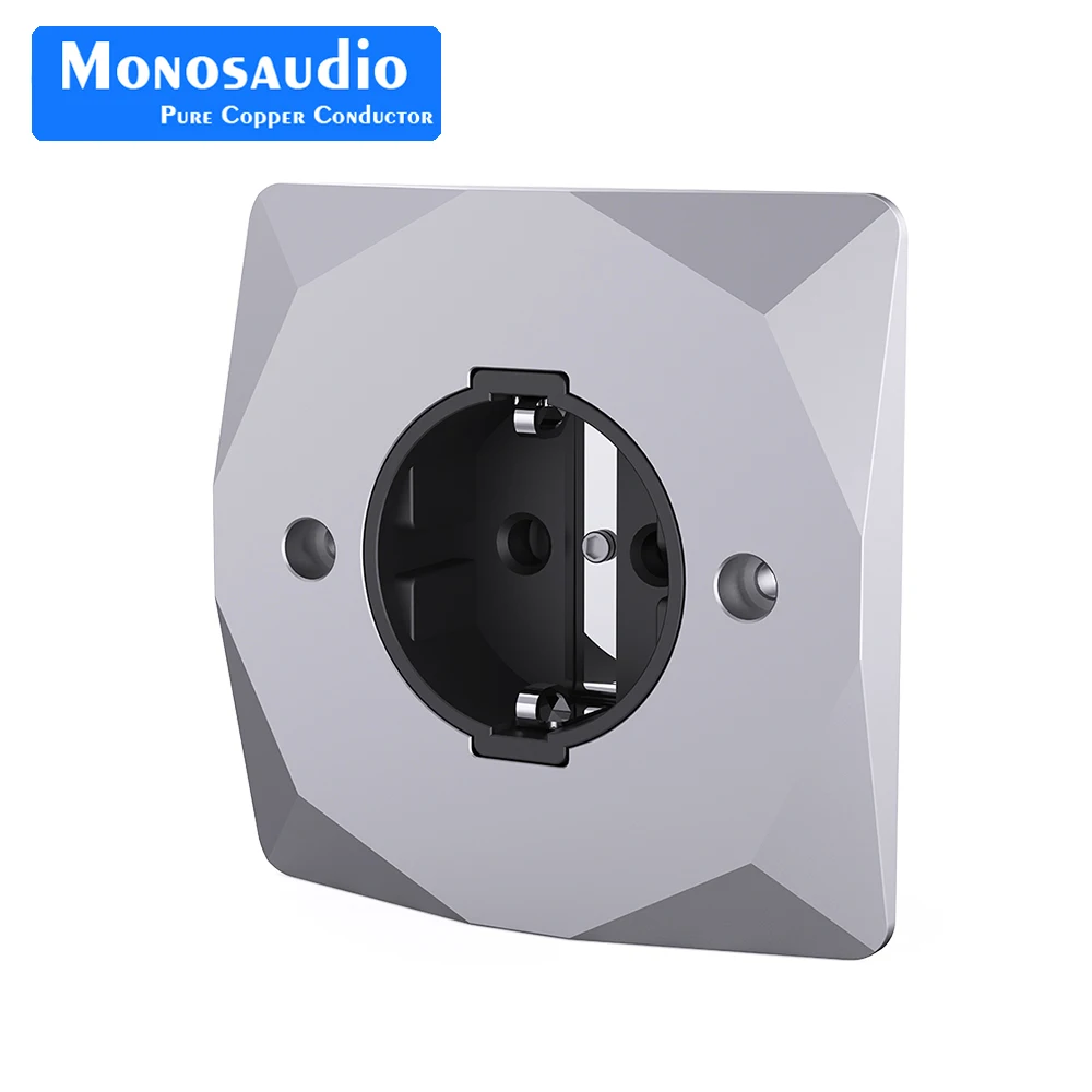 Monosaudio E86+es2r Pure Copper Rhodium Plated Schuko Sockets Wall Socket Plug Power Outlet ...