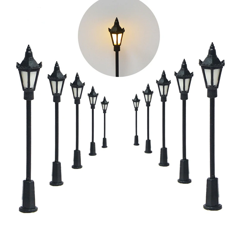 Miniature-Luminous-Street-Lamp-Plastic-Model-Kit-Mini-Landscape-Light ...