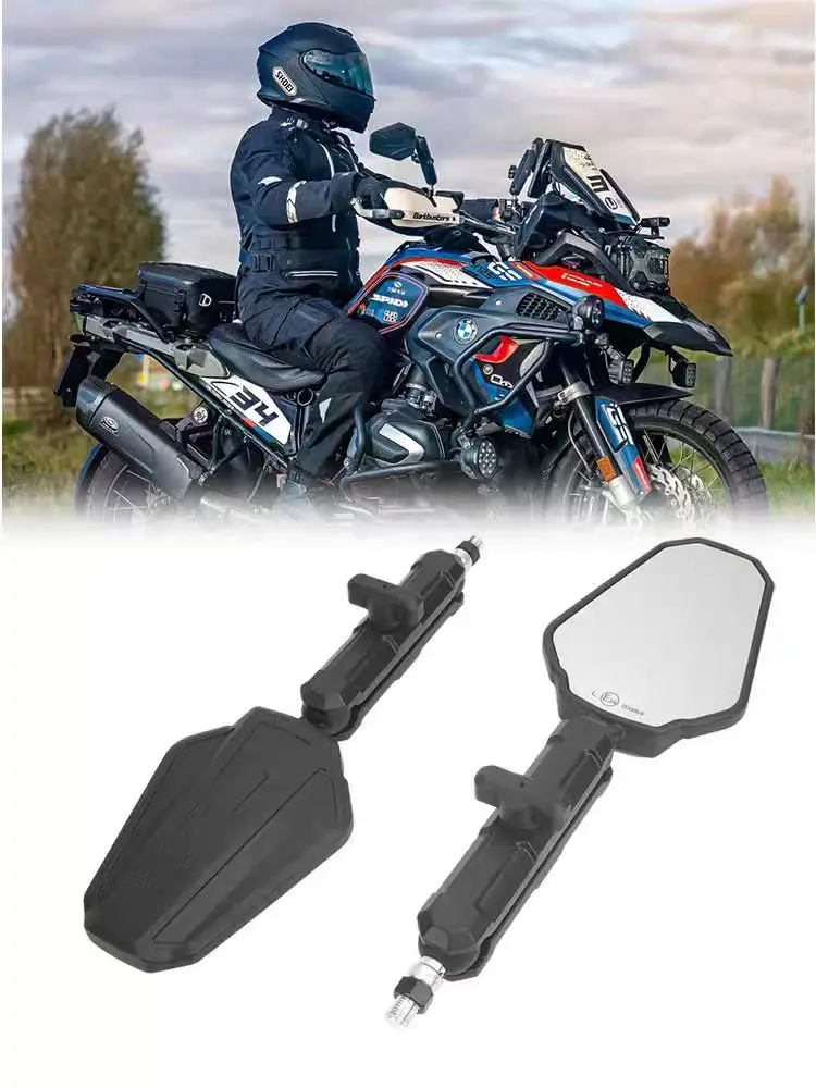 Pair-Motorcycle-West-Wind-Rearview-Mirror-Foldable-Adventure-Side ...