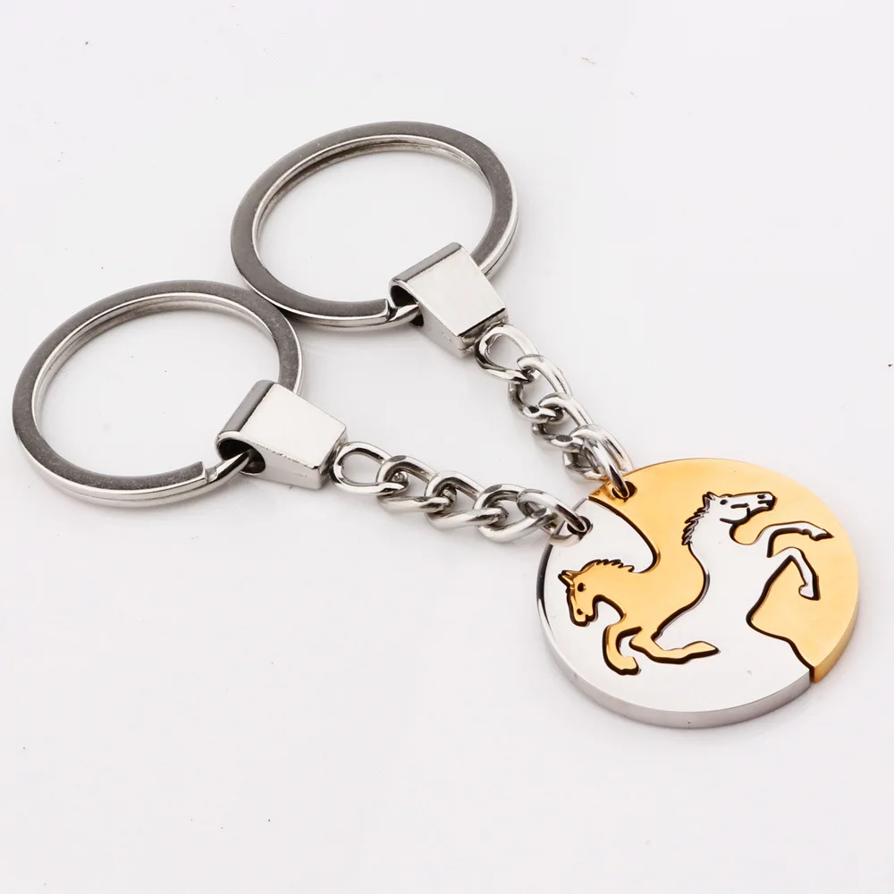 1-Pair-Yin-Yang-Eight-Trigrams-Horse-Keychain-Stainless-Steel-Couple ...