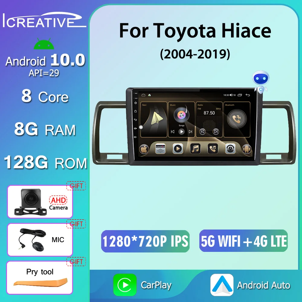 1280-720P-8G-128G-For-Toyota-Hiace-2004-2019-Car-Radio-Multimedia-Video ...