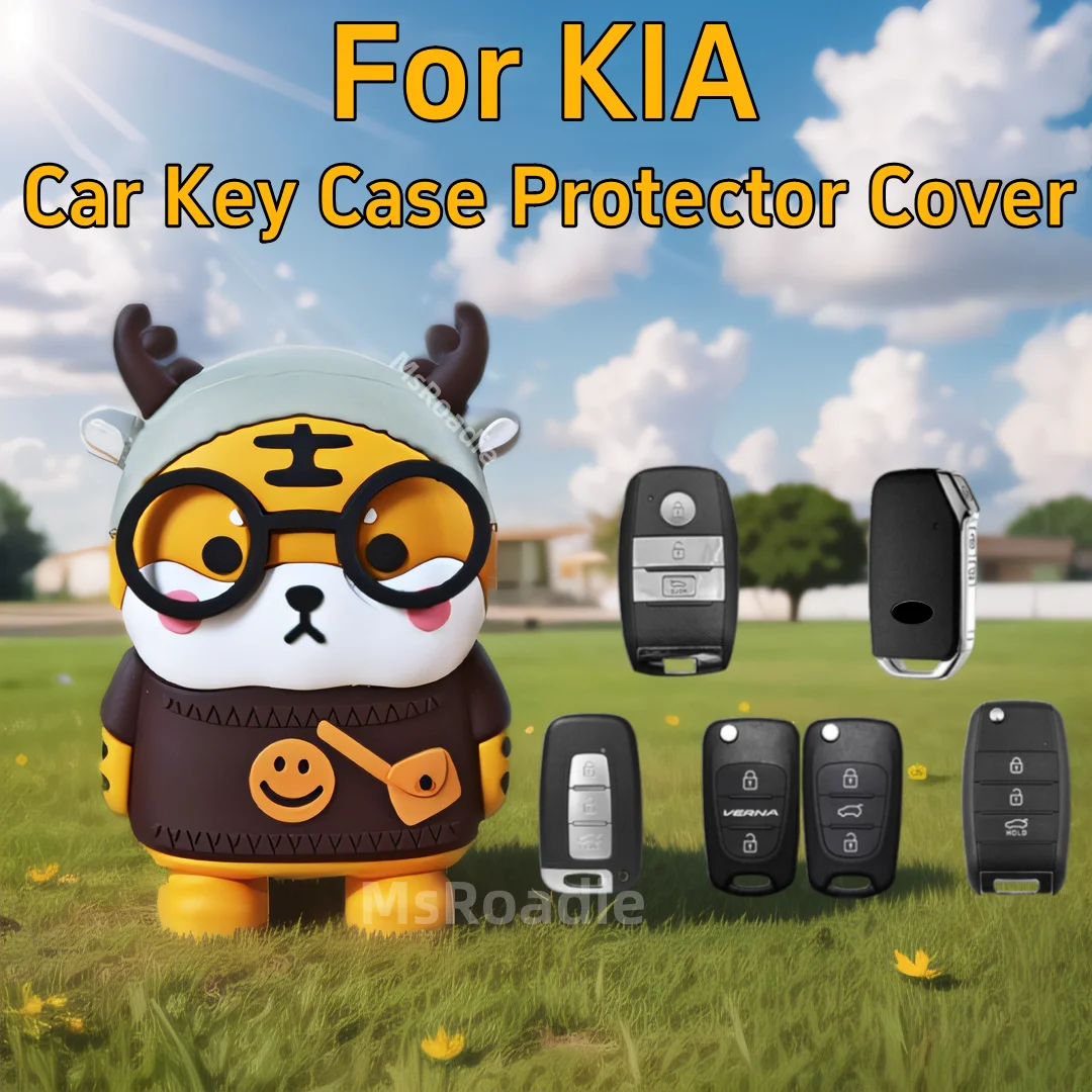 Cute-Tiger-Key-Case-Cover-Protect-Shell-Fob-For-Kia-Picanto-Sportage ...
